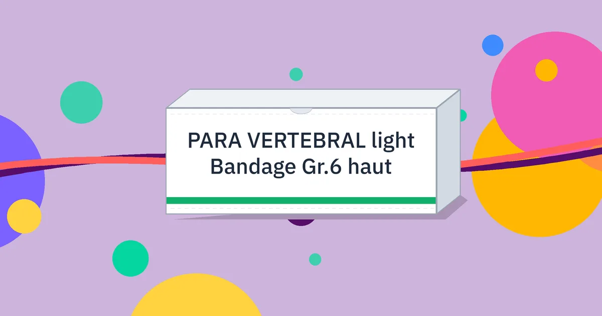 Symbolbild: Packung mit der Aufschrift PARA VERTEBRAL light Bandage Gr.6 haut (PZN 10003637) – Verfügbarkeit und Bezug in Apotheken in Frankfurt am Main