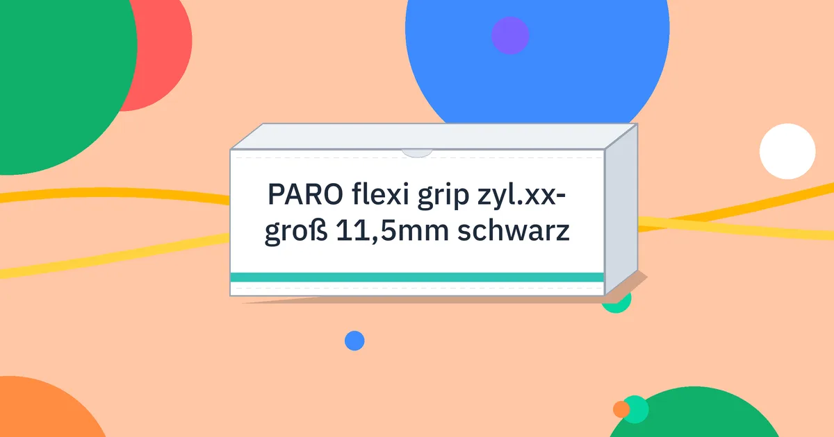 Symbolbild: Packung mit der Aufschrift PARO flexi grip zyl.xx-groß 11,5mm schwarz (PZN 17372728) – Verfügbarkeit und Bezug in Apotheken in Frankfurt am Main