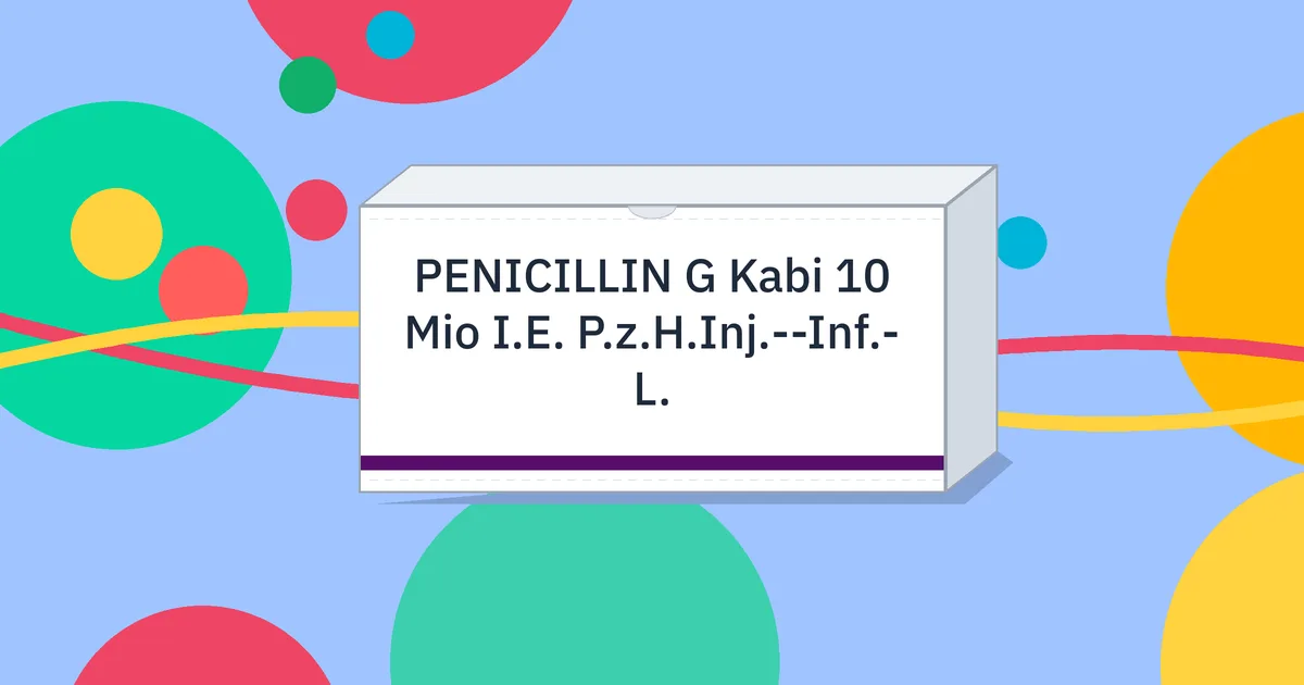 Symbolbild: Packung mit der Aufschrift PENICILLIN G Kabi 10 Mio I.E. P.z.H.Inj.--Inf.-L. (PZN 19808354) – Verfügbarkeit und Bezug in Apotheken in Frankfurt am Main