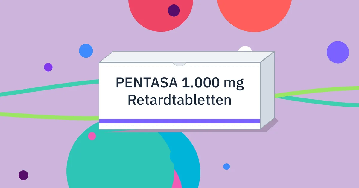 Symbolbild: Packung mit der Aufschrift PENTASA 1.000 mg Retardtabletten (PZN 09205904) – Verfügbarkeit und Bezug in Apotheken in Frankfurt am Main