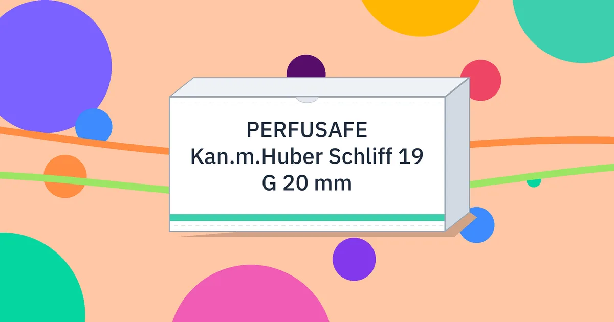 Symbolbild: Packung mit der Aufschrift PERFUSAFE Kan.m.Huber Schliff 19 G 20 mm (PZN 06556218) – Verfügbarkeit und Bezug in Apotheken in Frankfurt am Main