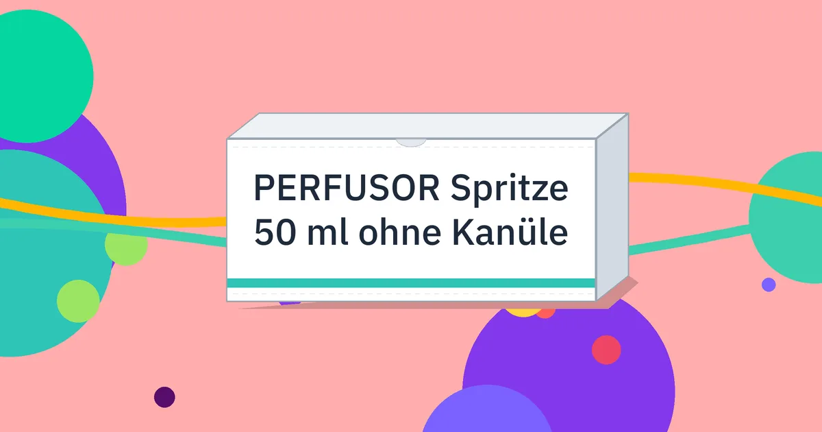 Symbolbild: Packung mit der Aufschrift PERFUSOR Spritze 50 ml ohne Kanüle (PZN 07429924) – Verfügbarkeit und Bezug in Apotheken in Frankfurt am Main