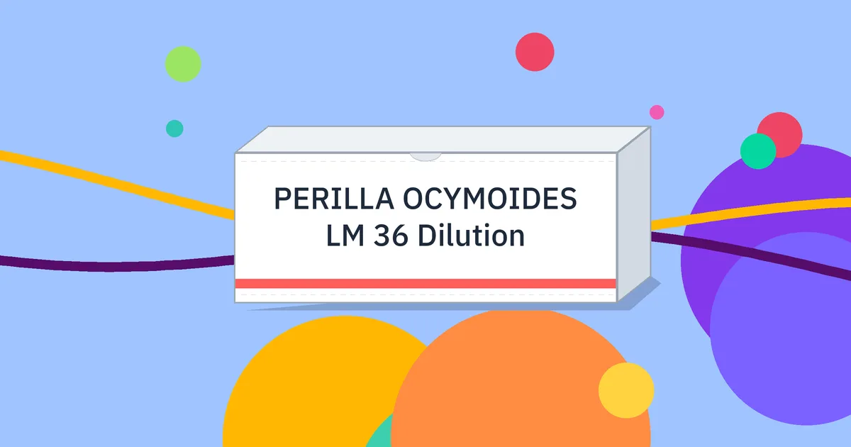 Symbolbild: Packung mit der Aufschrift PERILLA OCYMOIDES LM 36 Dilution (PZN 13635332) – Verfügbarkeit und Bezug in Apotheken in Frankfurt am Main