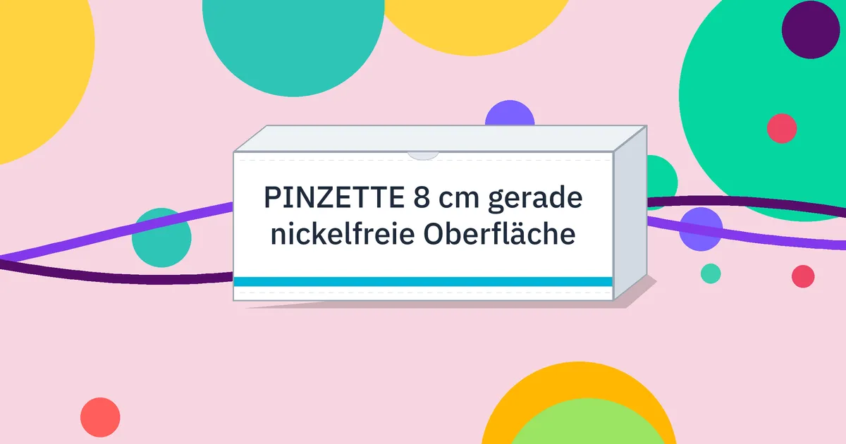 Symbolbild: Packung mit der Aufschrift PINZETTE 8 cm gerade nickelfreie Oberfläche (PZN 16792776) – Verfügbarkeit und Bezug in Apotheken in Frankfurt am Main