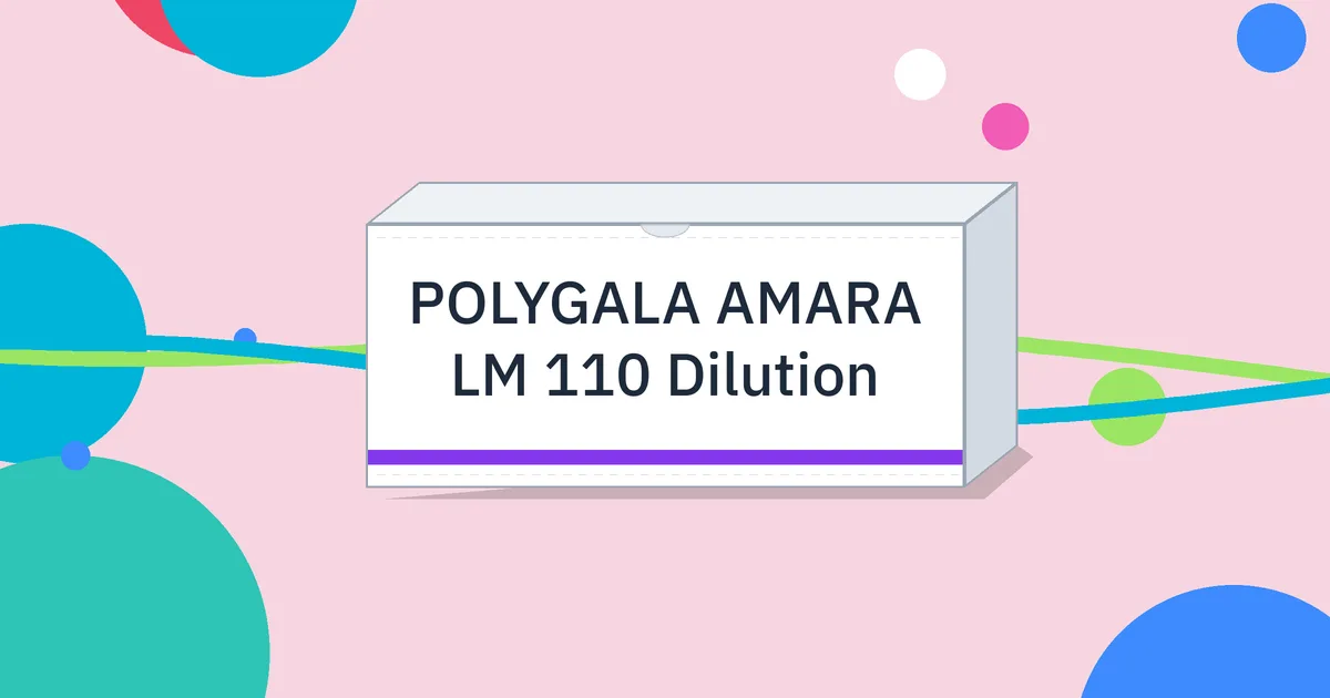 Symbolbild: Packung mit der Aufschrift POLYGALA AMARA LM 110 Dilution (PZN 13661772) – Verfügbarkeit und Bezug in Apotheken in Frankfurt am Main