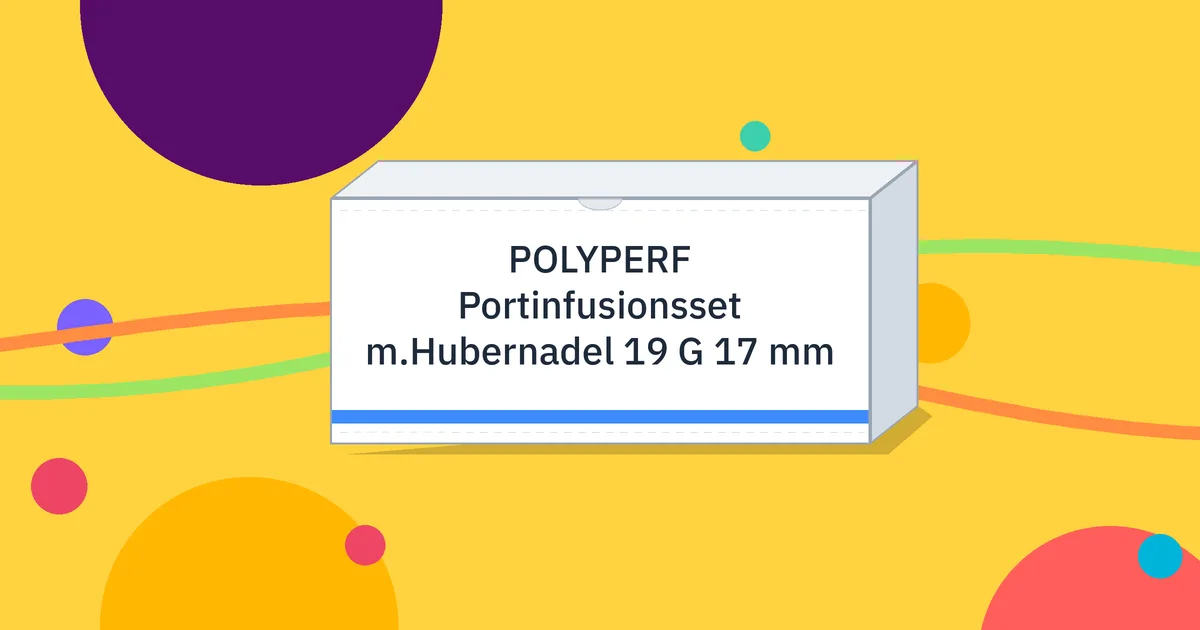 Symbolbild: Packung mit der Aufschrift POLYPERF Portinfusionsset m.Hubernadel 19 G 17 mm (PZN 17527970) – Verfügbarkeit und Bezug in Apotheken in Frankfurt am Main