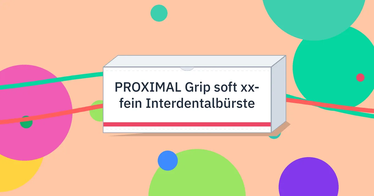 Symbolbild: Packung mit der Aufschrift PROXIMAL Grip soft xx-fein Interdentalbürste (PZN 03748704) – Verfügbarkeit und Bezug in Apotheken in Frankfurt am Main