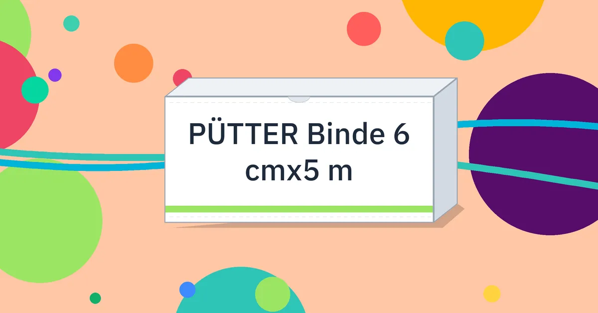 Symbolbild: Packung mit der Aufschrift PÜTTER Binde 6 cmx5 m (PZN 19637645) – Verfügbarkeit und Bezug in Apotheken in Frankfurt am Main