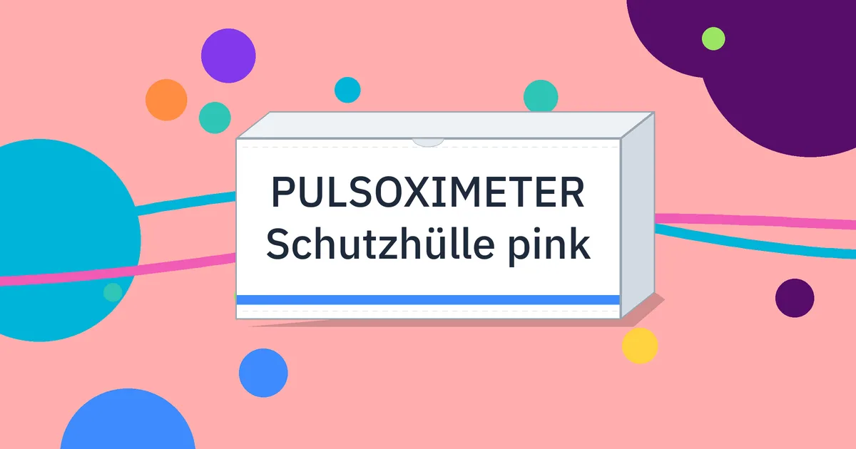Symbolbild: Packung mit der Aufschrift PULSOXIMETER Schutzhülle pink (PZN 10757885) – Verfügbarkeit und Bezug in Apotheken in Frankfurt am Main