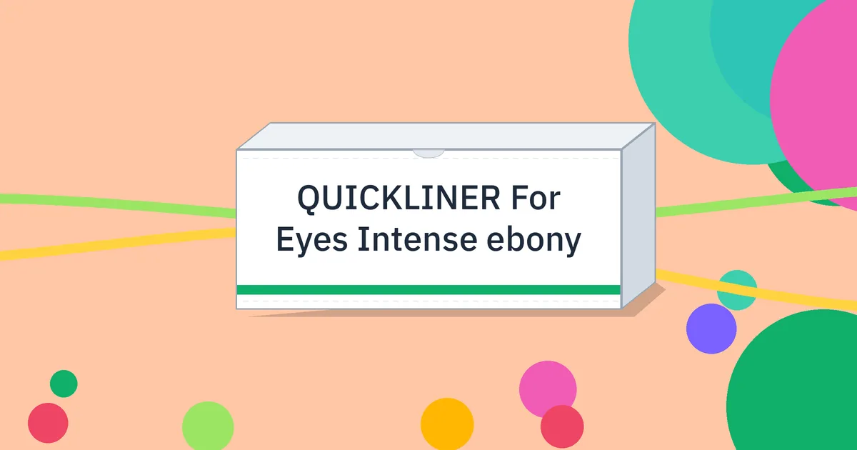 Symbolbild: Packung mit der Aufschrift QUICKLINER For Eyes Intense ebony (PZN 18895807) – Verfügbarkeit und Bezug in Apotheken in Frankfurt am Main