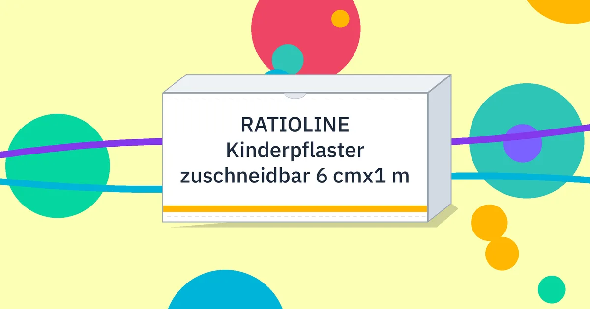 Symbolbild: Packung mit der Aufschrift RATIOLINE Kinderpflaster zuschneidbar 6 cmx1 m (PZN 17977360) – Verfügbarkeit und Bezug in Apotheken in Frankfurt am Main