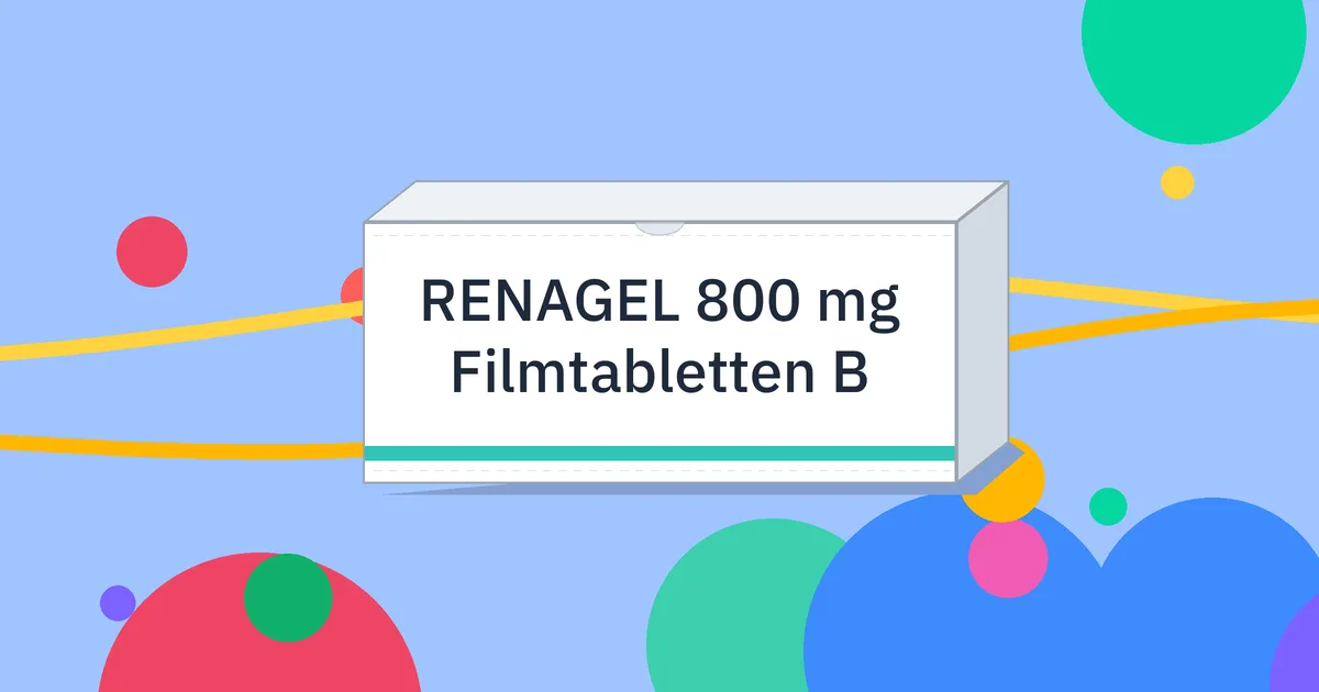 Symbolbild: Packung mit der Aufschrift RENAGEL 800 mg Filmtabletten B (PZN 06092517) – Verfügbarkeit und Bezug in Apotheken in Frankfurt am Main
