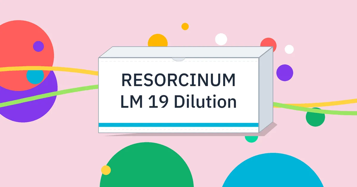 Symbolbild: Packung mit der Aufschrift RESORCINUM LM 19 Dilution (PZN 13047210) – Verfügbarkeit und Bezug in Apotheken in Frankfurt am Main
