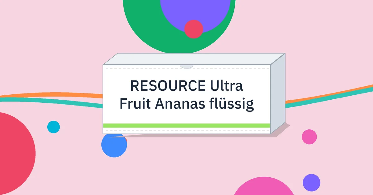 Symbolbild: Packung mit der Aufschrift RESOURCE Ultra Fruit Ananas flüssig (PZN 20168291) – Verfügbarkeit und Bezug in Apotheken in Frankfurt am Main
