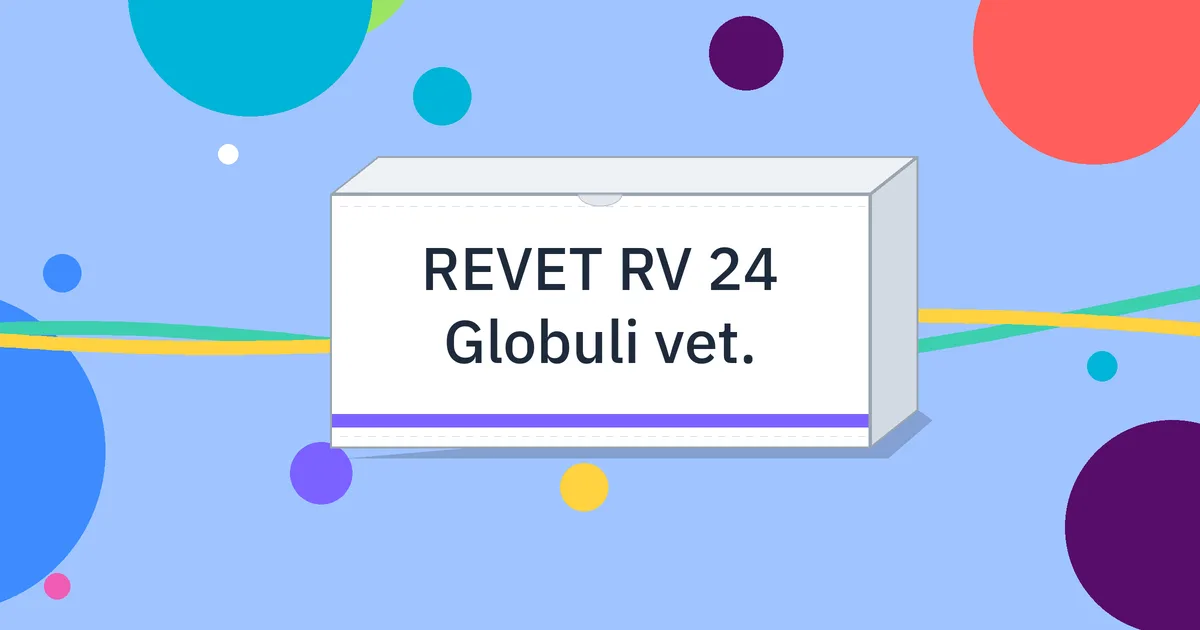 Symbolbild: Packung mit der Aufschrift REVET RV 24 Globuli vet. (PZN 08762790) – Verfügbarkeit und Bezug in Apotheken in Frankfurt am Main