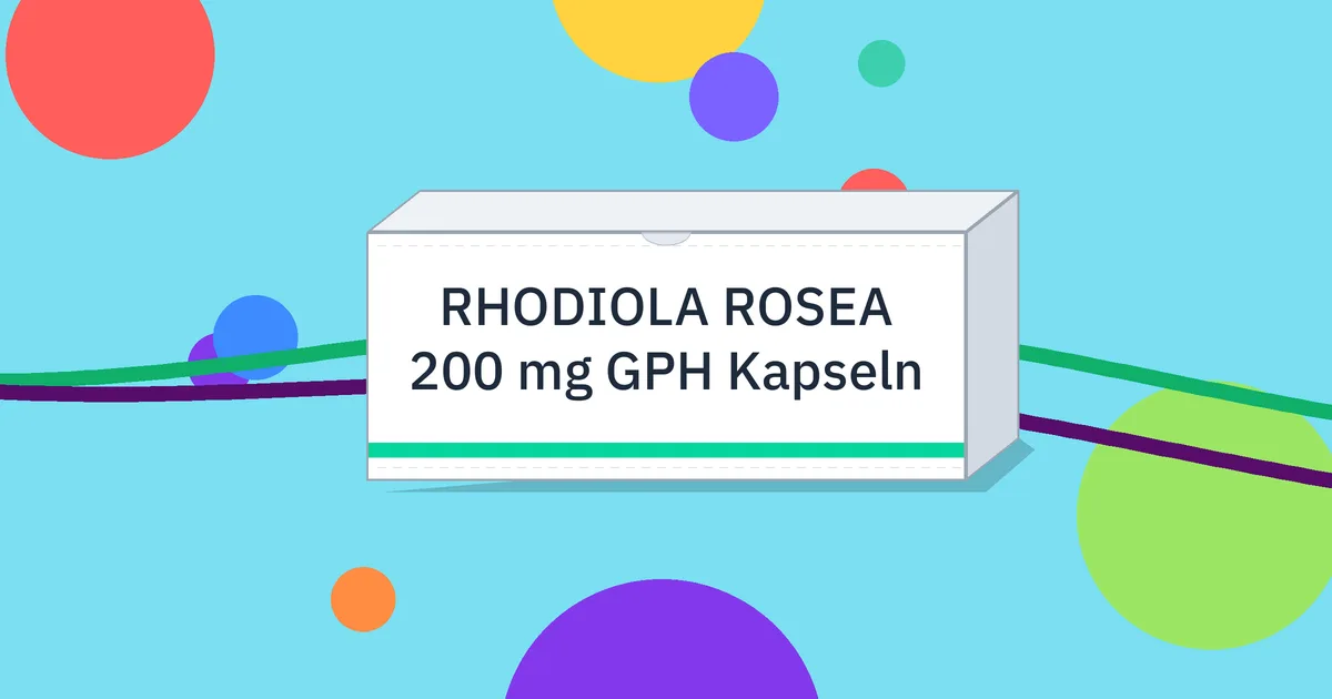 Symbolbild: Packung mit der Aufschrift RHODIOLA ROSEA 200 mg GPH Kapseln (PZN 05897029) – Verfügbarkeit und Bezug in Apotheken in Frankfurt am Main