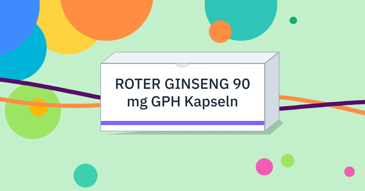 Symbolbild: Packung mit der Aufschrift ROTER GINSENG 90 mg GPH Kapseln (PZN 04040396) – Verfügbarkeit und Bezug in Apotheken in Frankfurt am Main
