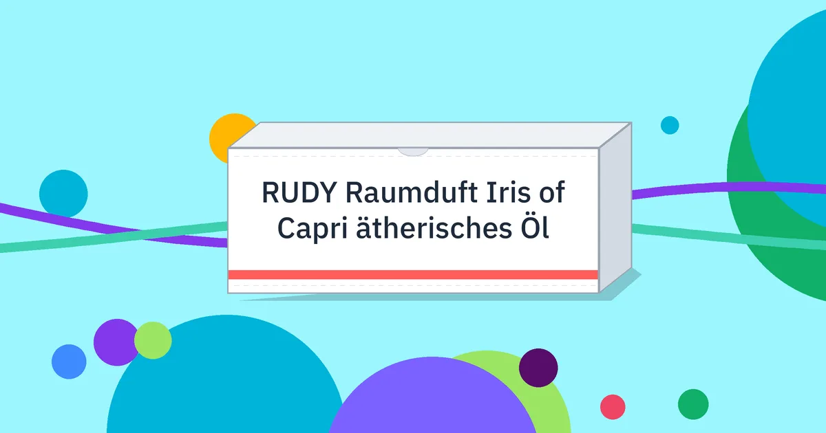 Symbolbild: Packung mit der Aufschrift RUDY Raumduft Iris of Capri ätherisches Öl (PZN 19483969) – Verfügbarkeit und Bezug in Apotheken in Frankfurt am Main
