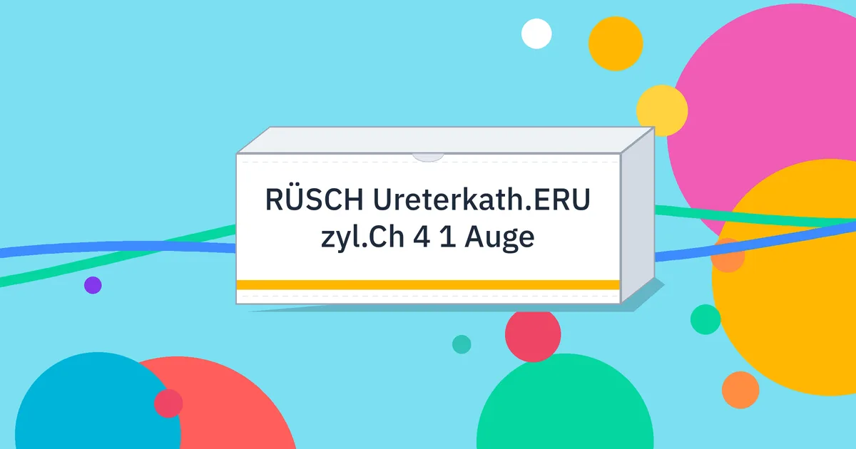 Symbolbild: Packung mit der Aufschrift RÜSCH Ureterkath.ERU zyl.Ch 4 1 Auge (PZN 07398193) – Verfügbarkeit und Bezug in Apotheken in Frankfurt am Main