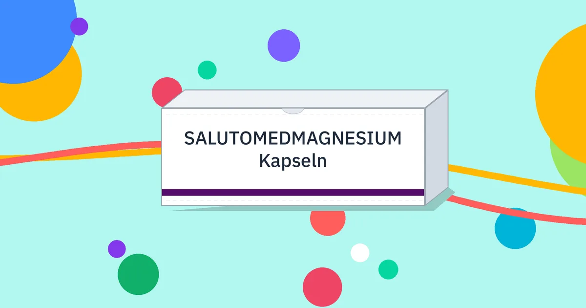 Symbolbild: Packung mit der Aufschrift SALUTOMEDMAGNESIUM Kapseln (PZN 11554954) – Verfügbarkeit und Bezug in Apotheken in Frankfurt am Main