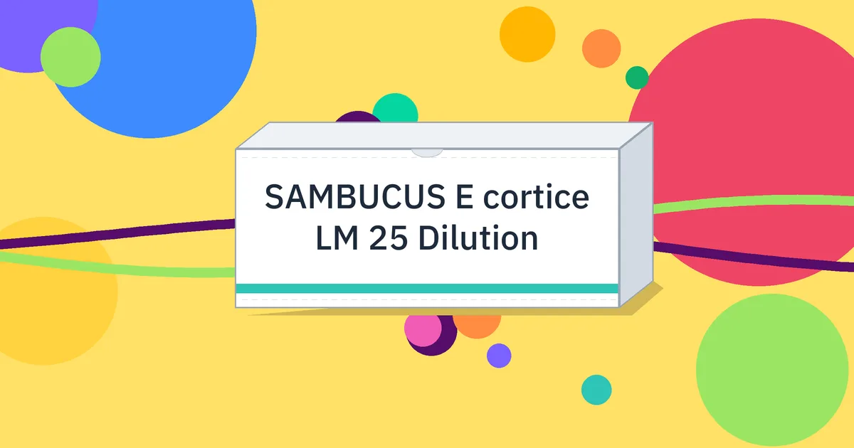 Symbolbild: Packung mit der Aufschrift SAMBUCUS E cortice LM 25 Dilution (PZN 13180127) – Verfügbarkeit und Bezug in Apotheken in Frankfurt am Main