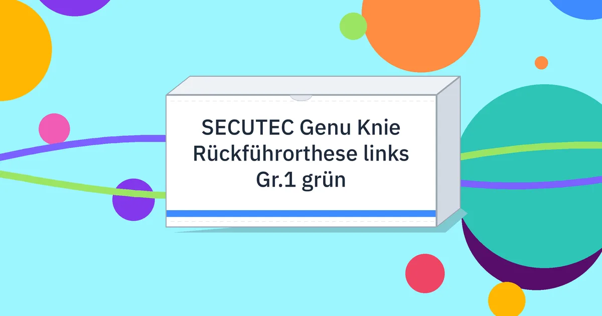 Symbolbild: Packung mit der Aufschrift SECUTEC Genu Knie Rückführorthese links Gr.1 grün (PZN 12511071) – Verfügbarkeit und Bezug in Apotheken in Frankfurt am Main