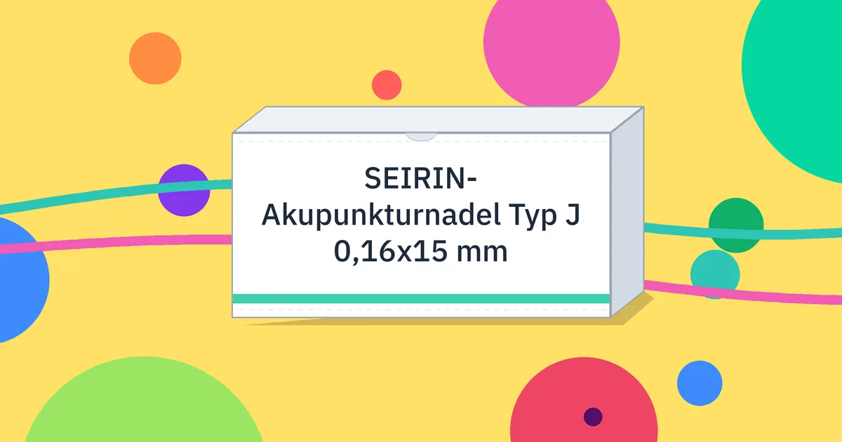 Symbolbild: Packung mit der Aufschrift SEIRIN-Akupunkturnadel Typ J 0,16x15 mm (PZN 17290195) – Verfügbarkeit und Bezug in Apotheken in Frankfurt am Main