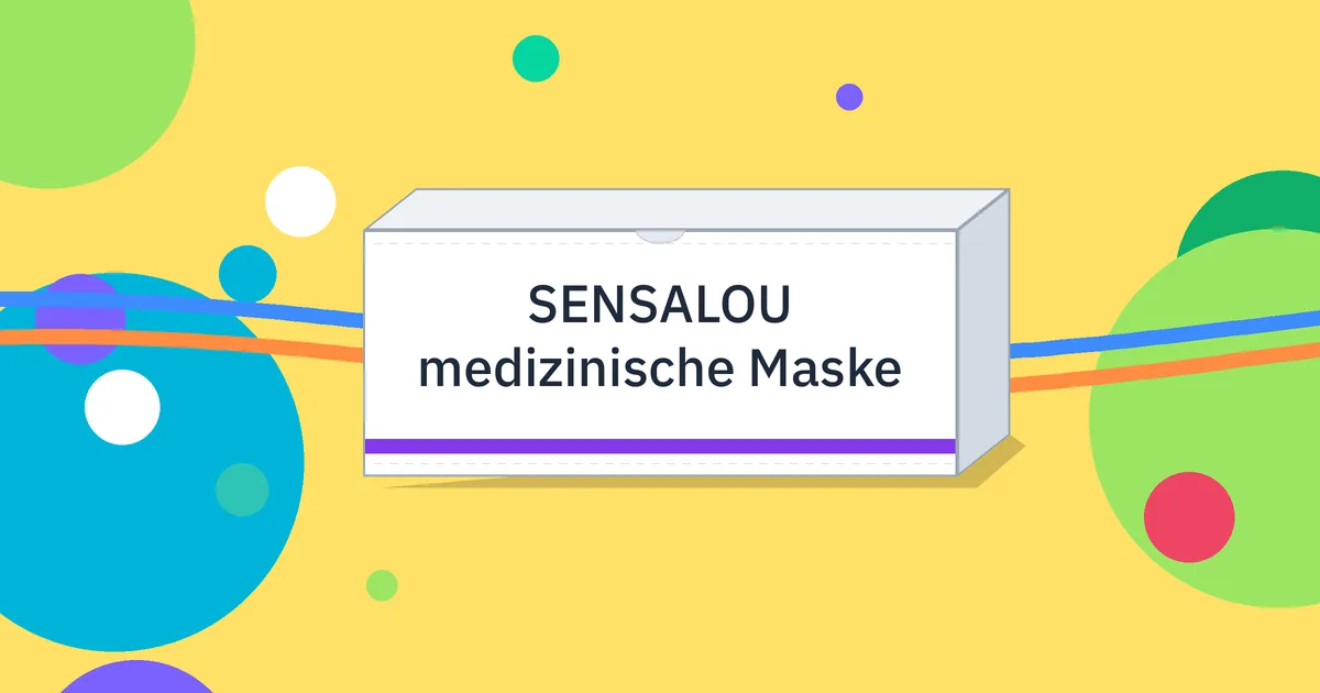 Symbolbild: Packung mit der Aufschrift SENSALOU medizinische Maske (PZN 18740766) – Verfügbarkeit und Bezug in Apotheken in Frankfurt am Main