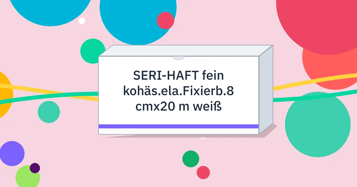 Symbolbild: Packung mit der Aufschrift SERI-HAFT fein kohäs.ela.Fixierb.8 cmx20 m weiß (PZN 14381543) – Verfügbarkeit und Bezug in Apotheken in Frankfurt am Main