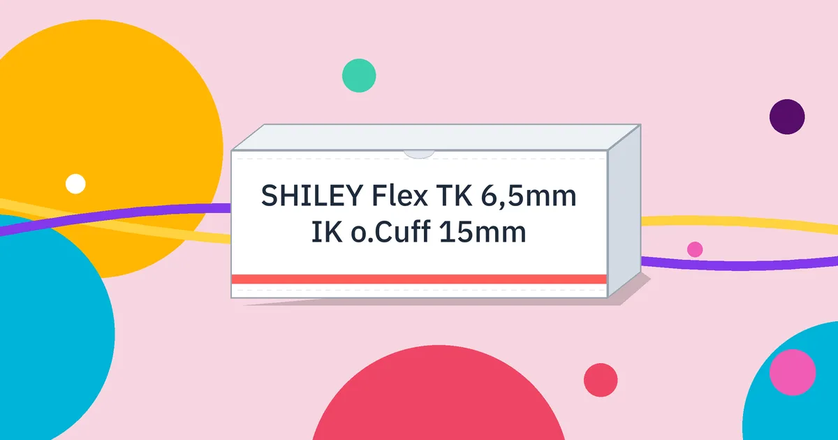 Symbolbild: Packung mit der Aufschrift SHILEY Flex TK 6,5mm IK o.Cuff 15mm (PZN 12533144) – Verfügbarkeit und Bezug in Apotheken in Frankfurt am Main