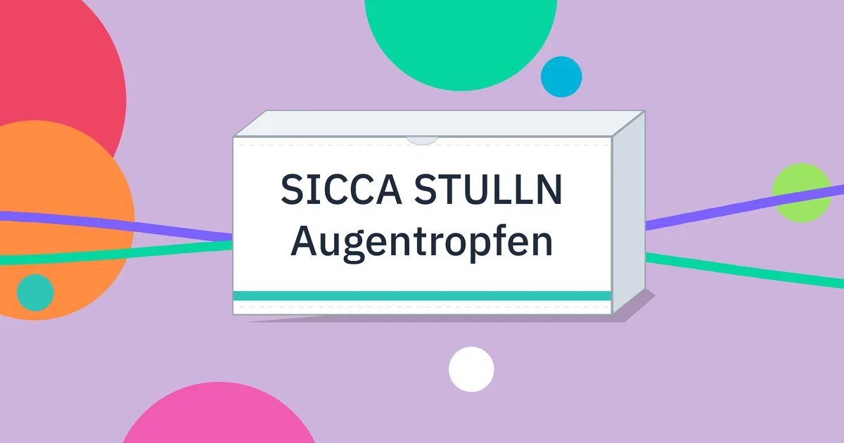 Symbolbild: Packung mit der Aufschrift SICCA STULLN Augentropfen (PZN 04765426) – Verfügbarkeit und Bezug in Apotheken in Frankfurt am Main
