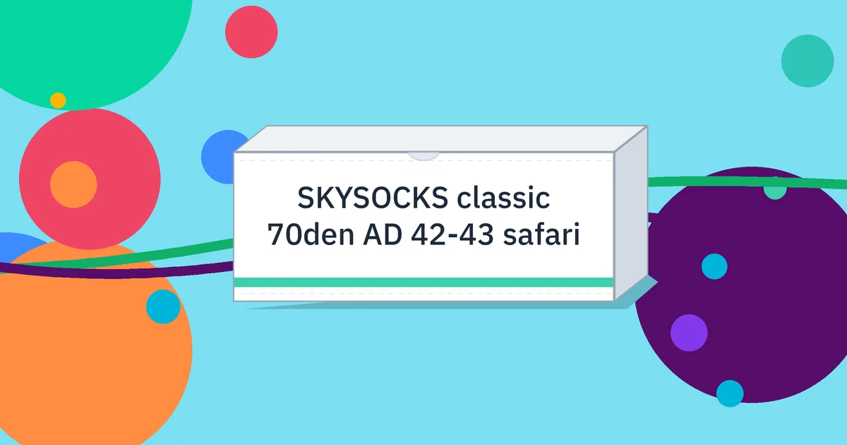Symbolbild: Packung mit der Aufschrift SKYSOCKS classic 70den AD 42-43 safari (PZN 18663801) – Verfügbarkeit und Bezug in Apotheken in Frankfurt am Main