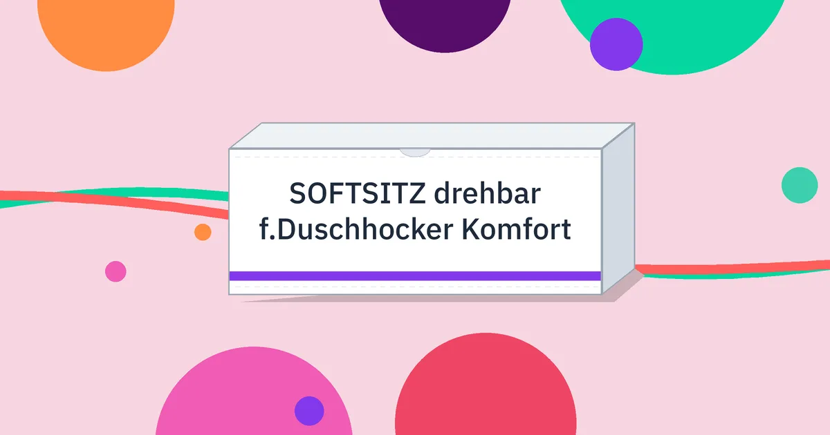 Symbolbild: Packung mit der Aufschrift SOFTSITZ drehbar f.Duschhocker Komfort (PZN 07628842) – Verfügbarkeit und Bezug in Apotheken in Frankfurt am Main
