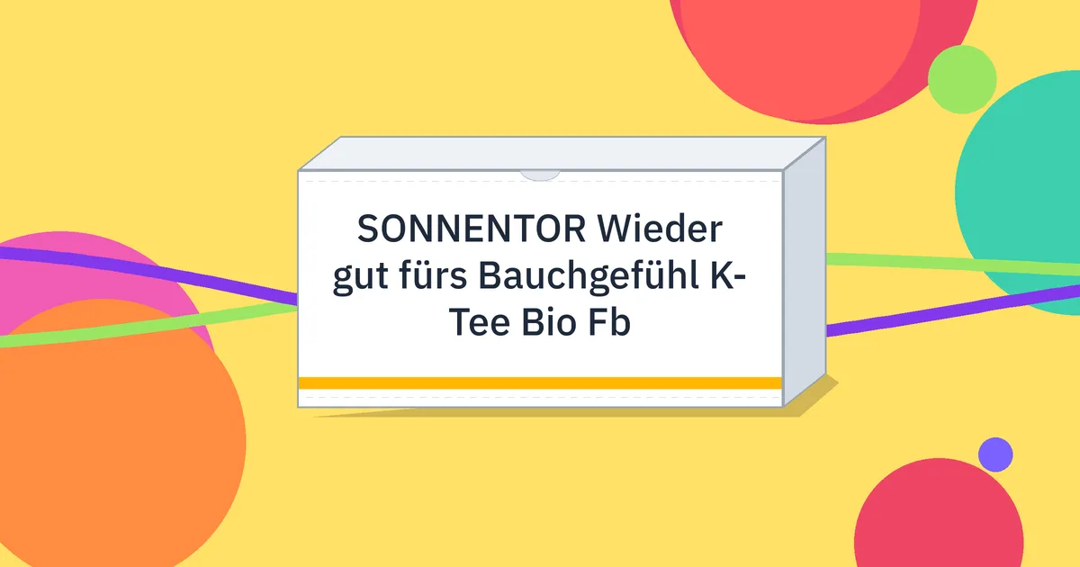 Symbolbild: Packung mit der Aufschrift SONNENTOR Wieder gut fürs Bauchgefühl K-Tee Bio Fb (PZN 18902281) – Verfügbarkeit und Bezug in Apotheken in Frankfurt am Main