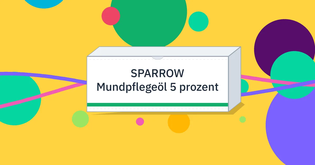 Symbolbild: Packung mit der Aufschrift SPARROW Mundpflegeöl 5 prozent (PZN 16917278) – Verfügbarkeit und Bezug in Apotheken in Frankfurt am Main