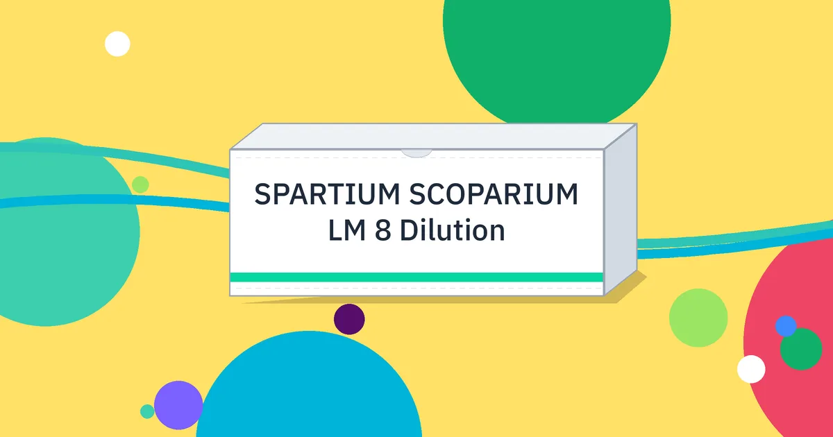 Symbolbild: Packung mit der Aufschrift SPARTIUM SCOPARIUM LM 8 Dilution (PZN 13194678) – Verfügbarkeit und Bezug in Apotheken in Frankfurt am Main