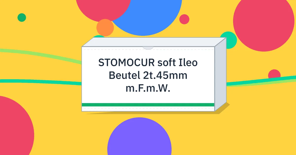 Symbolbild: Packung mit der Aufschrift STOMOCUR soft Ileo Beutel 2t.45mm m.F.m.W. (PZN 14375301) – Verfügbarkeit und Bezug in Apotheken in Frankfurt am Main