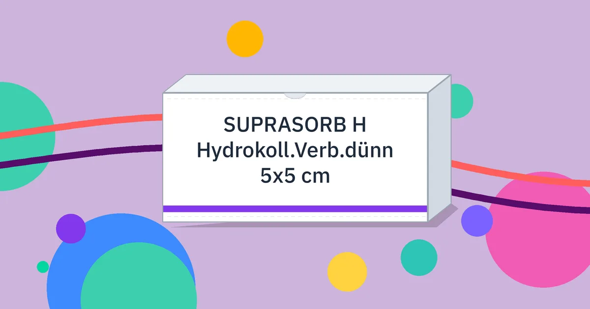 Symbolbild: Packung mit der Aufschrift SUPRASORB H Hydrokoll.Verb.dünn 5x5 cm (PZN 17240820) – Verfügbarkeit und Bezug in Apotheken in Frankfurt am Main
