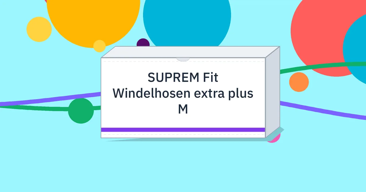 Symbolbild: Packung mit der Aufschrift SUPREM Fit Windelhosen extra plus M (PZN 08835193) – Verfügbarkeit und Bezug in Apotheken in Frankfurt am Main