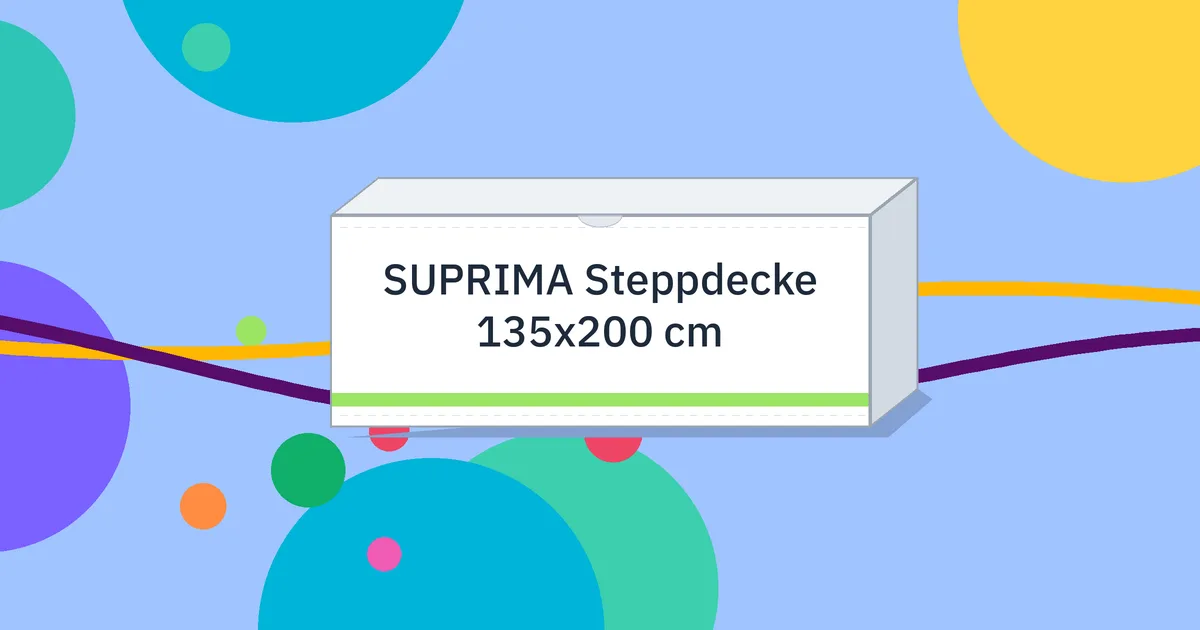 Symbolbild: Packung mit der Aufschrift SUPRIMA Steppdecke 135x200 cm (PZN 11231292) – Verfügbarkeit und Bezug in Apotheken in Frankfurt am Main
