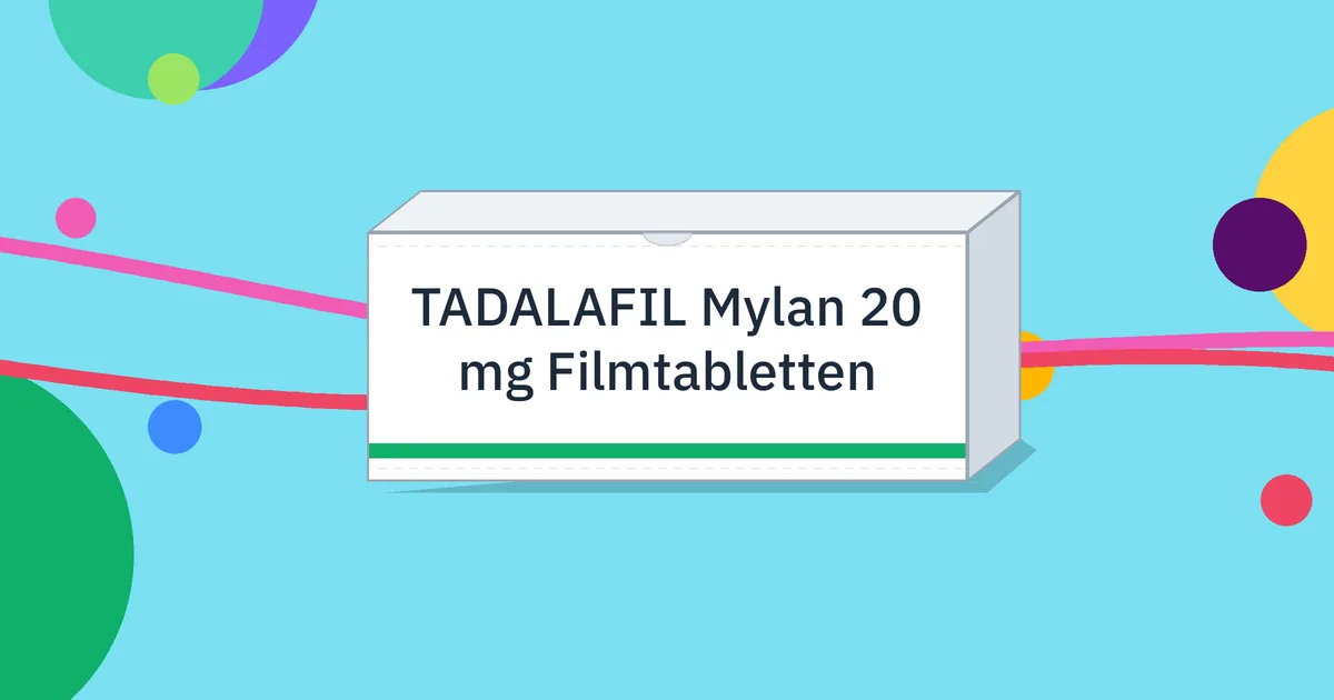 Symbolbild: Packung mit der Aufschrift TADALAFIL Mylan 20 mg Filmtabletten (PZN 12869111) – Verfügbarkeit und Bezug in Apotheken in Frankfurt am Main