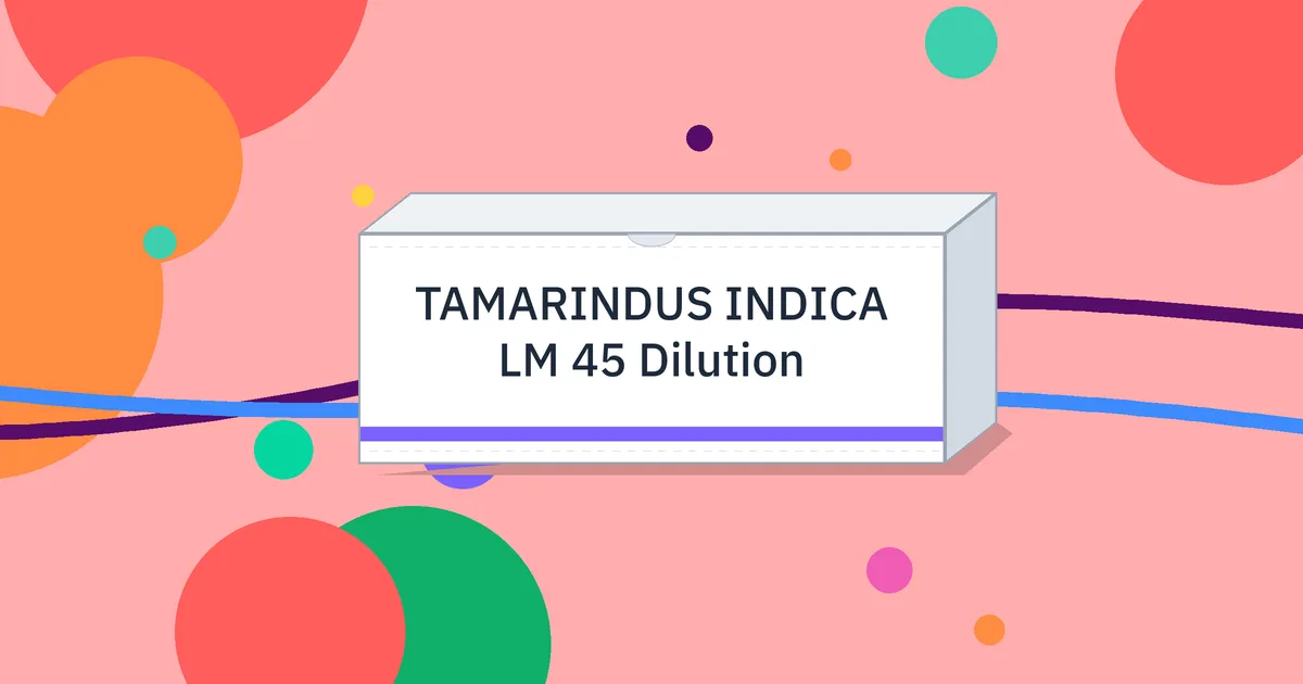 Symbolbild: Packung mit der Aufschrift TAMARINDUS INDICA LM 45 Dilution (PZN 13686884) – Verfügbarkeit und Bezug in Apotheken in Frankfurt am Main