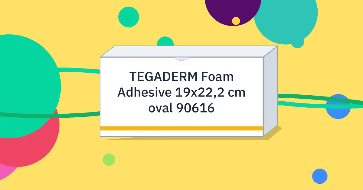 Symbolbild: Packung mit der Aufschrift TEGADERM Foam Adhesive 19x22,2 cm oval 90616 (PZN 01420201) – Verfügbarkeit und Bezug in Apotheken in Frankfurt am Main