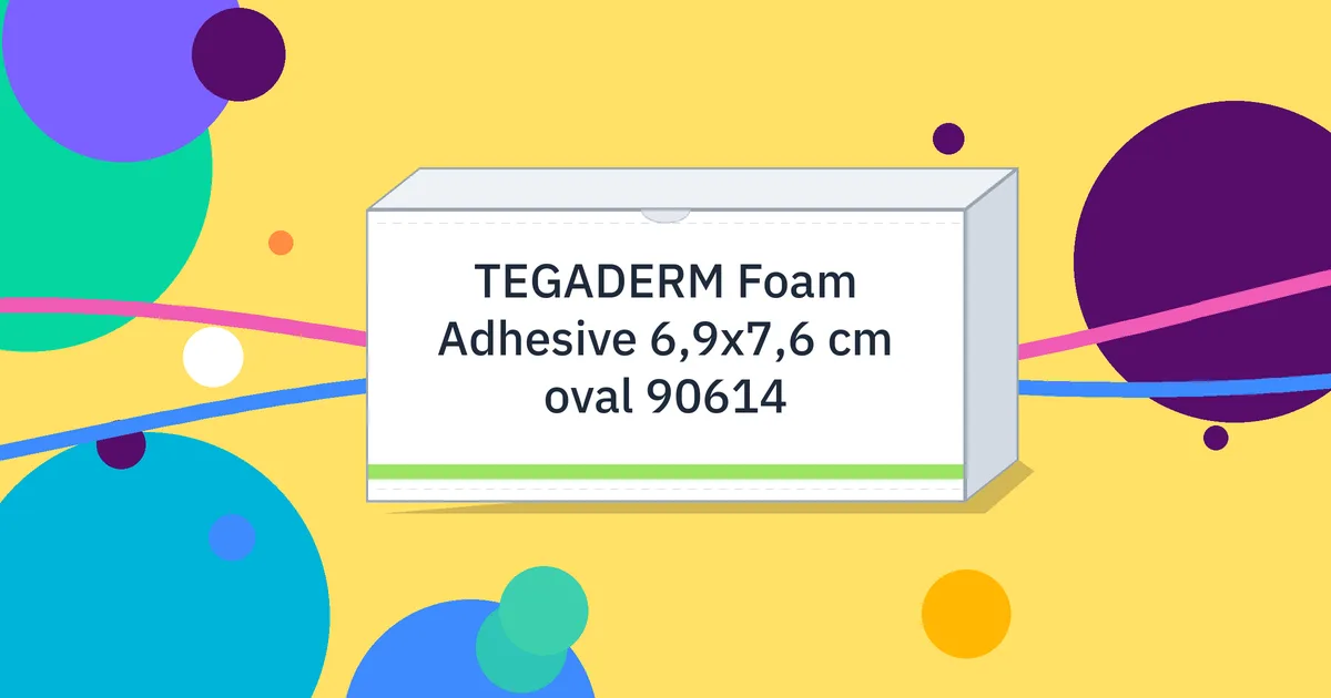 Symbolbild: Packung mit der Aufschrift TEGADERM Foam Adhesive 6,9x7,6 cm oval 90614 (PZN 11374560) – Verfügbarkeit und Bezug in Apotheken in Frankfurt am Main
