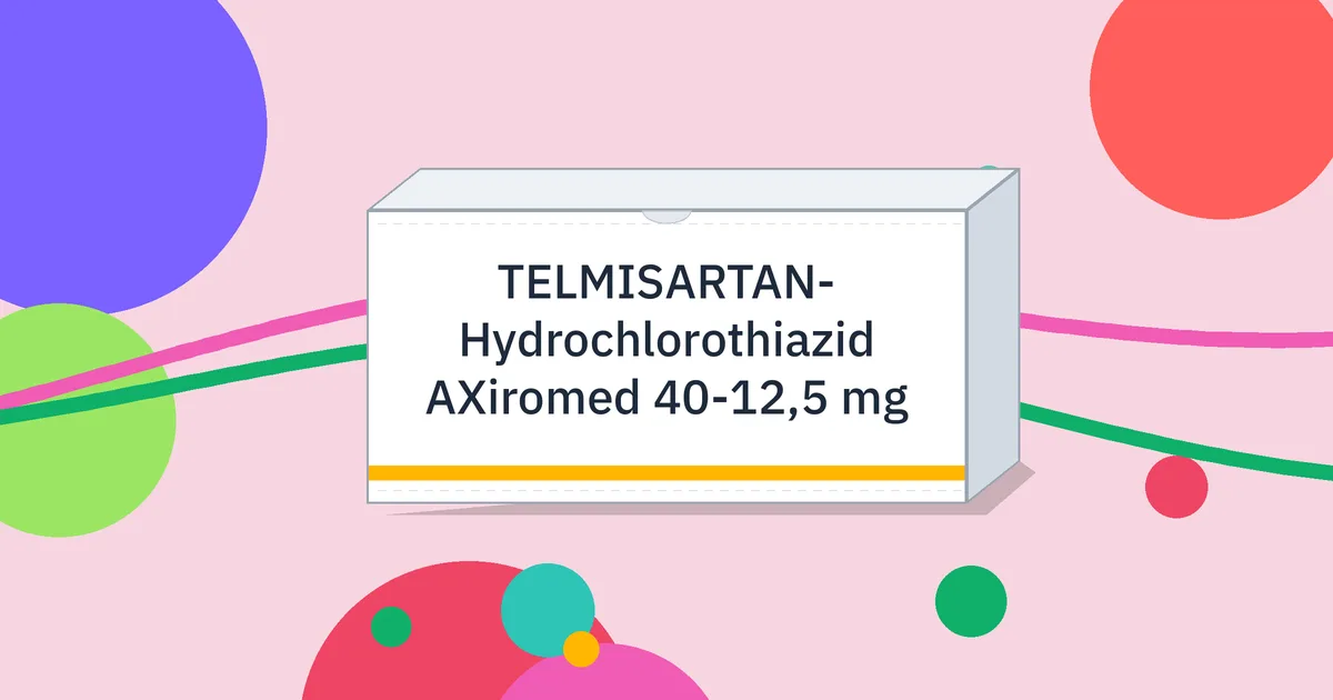 Symbolbild: Packung mit der Aufschrift TELMISARTAN-Hydrochlorothiazid AXiromed 40-12,5 mg (PZN 13716415) – Verfügbarkeit und Bezug in Apotheken in Frankfurt am Main