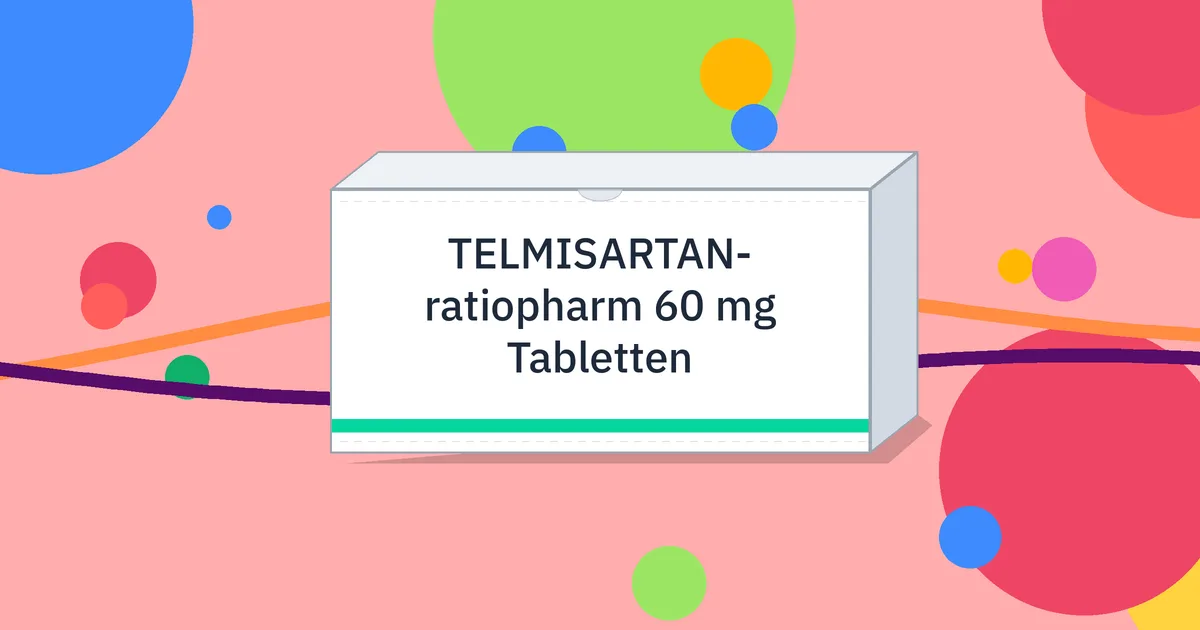 Symbolbild: Packung mit der Aufschrift TELMISARTAN-ratiopharm 60 mg Tabletten (PZN 02717044) – Verfügbarkeit und Bezug in Apotheken in Frankfurt am Main