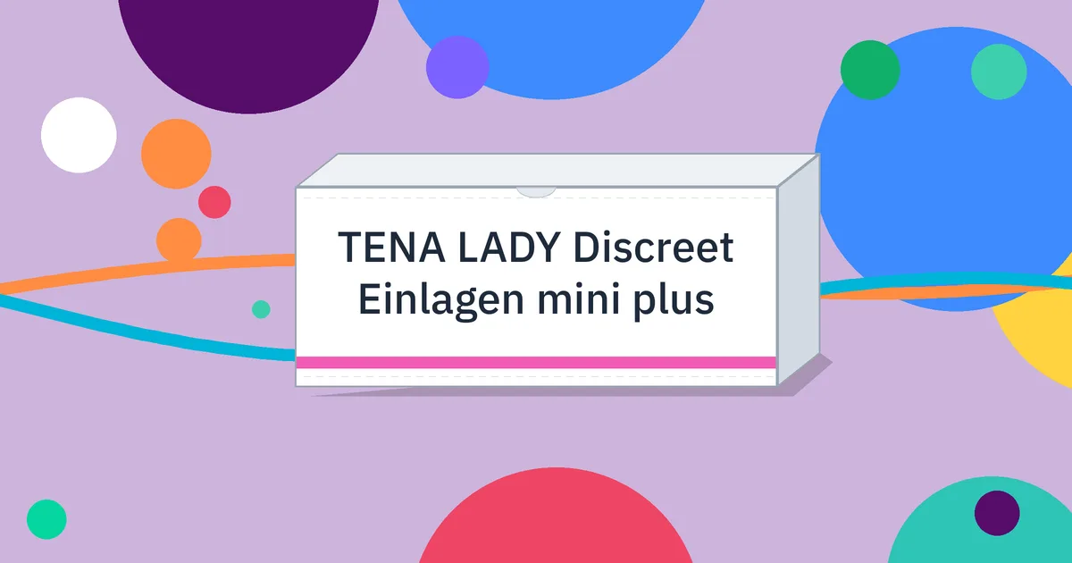 Symbolbild: Packung mit der Aufschrift TENA LADY Discreet Einlagen mini plus (PZN 17851067) – Verfügbarkeit und Bezug in Apotheken in Frankfurt am Main