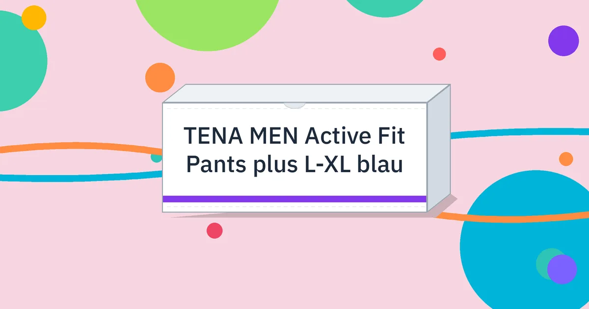Symbolbild: Packung mit der Aufschrift TENA MEN Active Fit Pants plus L-XL blau (PZN 19879779) – Verfügbarkeit und Bezug in Apotheken in Frankfurt am Main