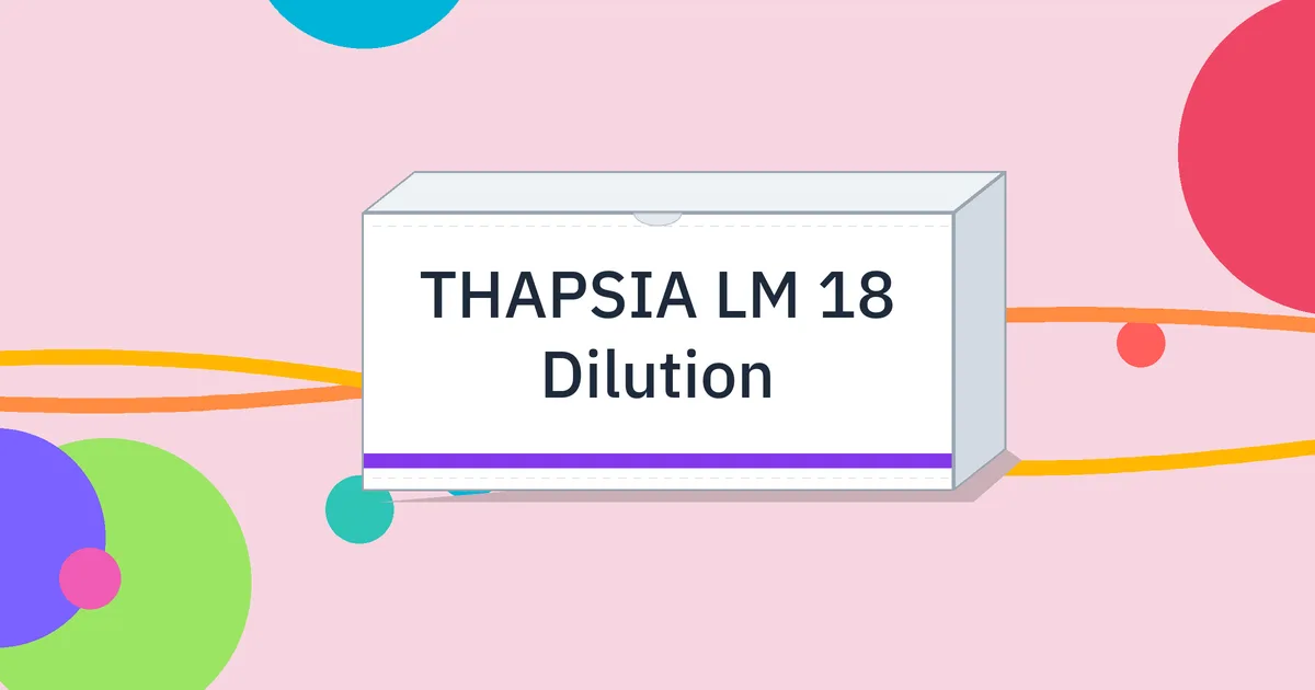 Symbolbild: Packung mit der Aufschrift THAPSIA LM 18 Dilution (PZN 13690064) – Verfügbarkeit und Bezug in Apotheken in Frankfurt am Main
