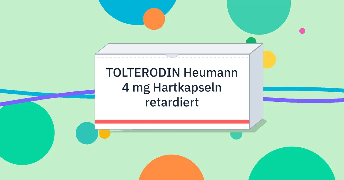 Symbolbild: Packung mit der Aufschrift TOLTERODIN Heumann 4 mg Hartkapseln retardiert (PZN 15269469) – Verfügbarkeit und Bezug in Apotheken in Frankfurt am Main